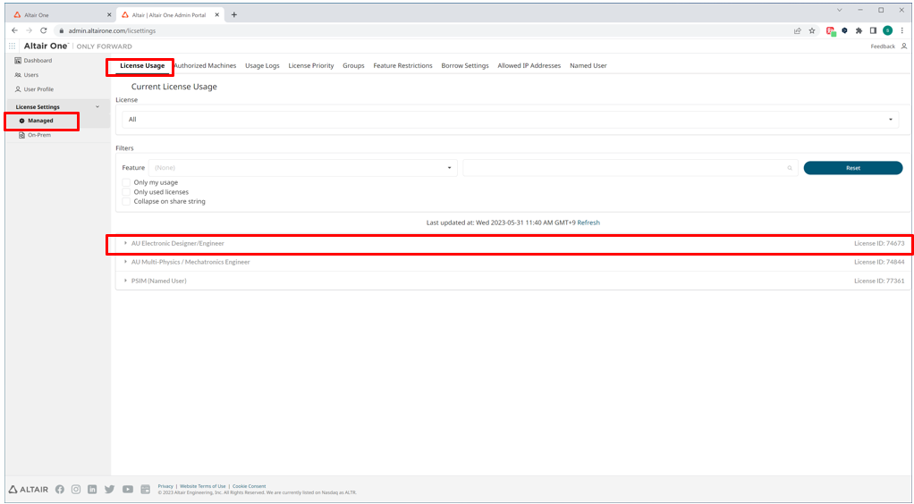 Altair Unitsの利用中、ユニット消費数、利用状況を確認することができますか？ – Mywayプラス株式会社